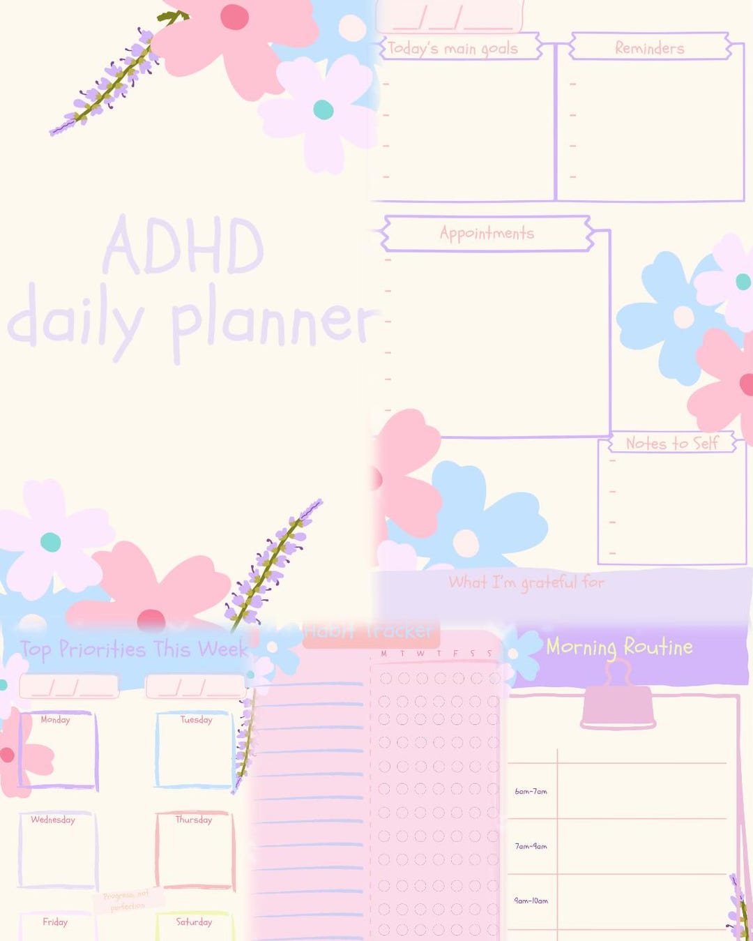 ADHD Daily Planner | Printable & Digital Planner for iPad and Tablets ...