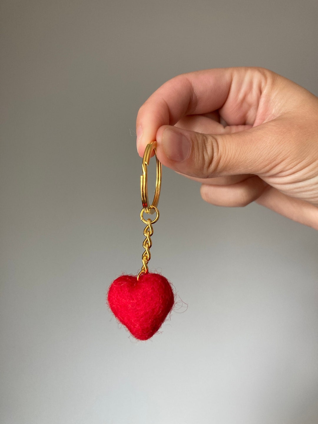 Felt Heart Keychain, Multiple Color Options - Etsy