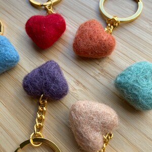 Felt Heart Keychain, Multiple Color Options - Etsy