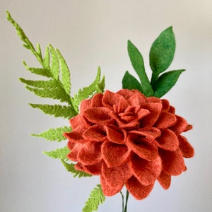 Felt Fern Leaf Stem, Artificial Fern, Felt Flower Bouquet Filler ...