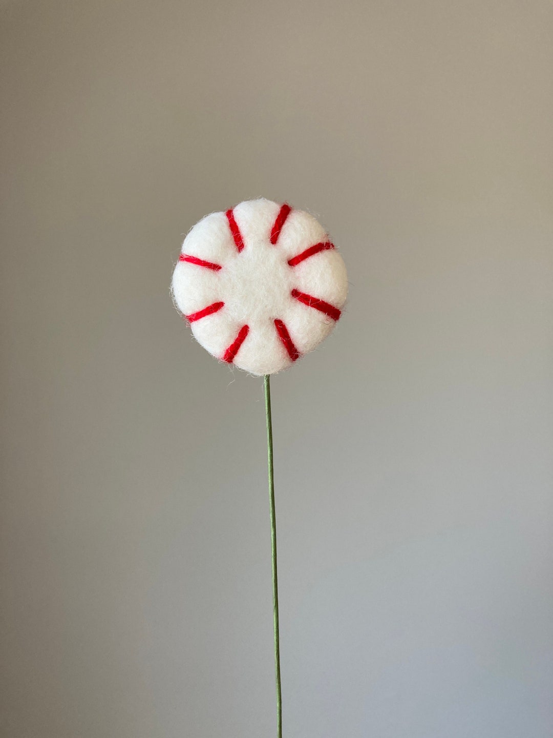 Felt Peppermint Pick: Holiday Bouquet Filler, Wool Felt Candy - Etsy
