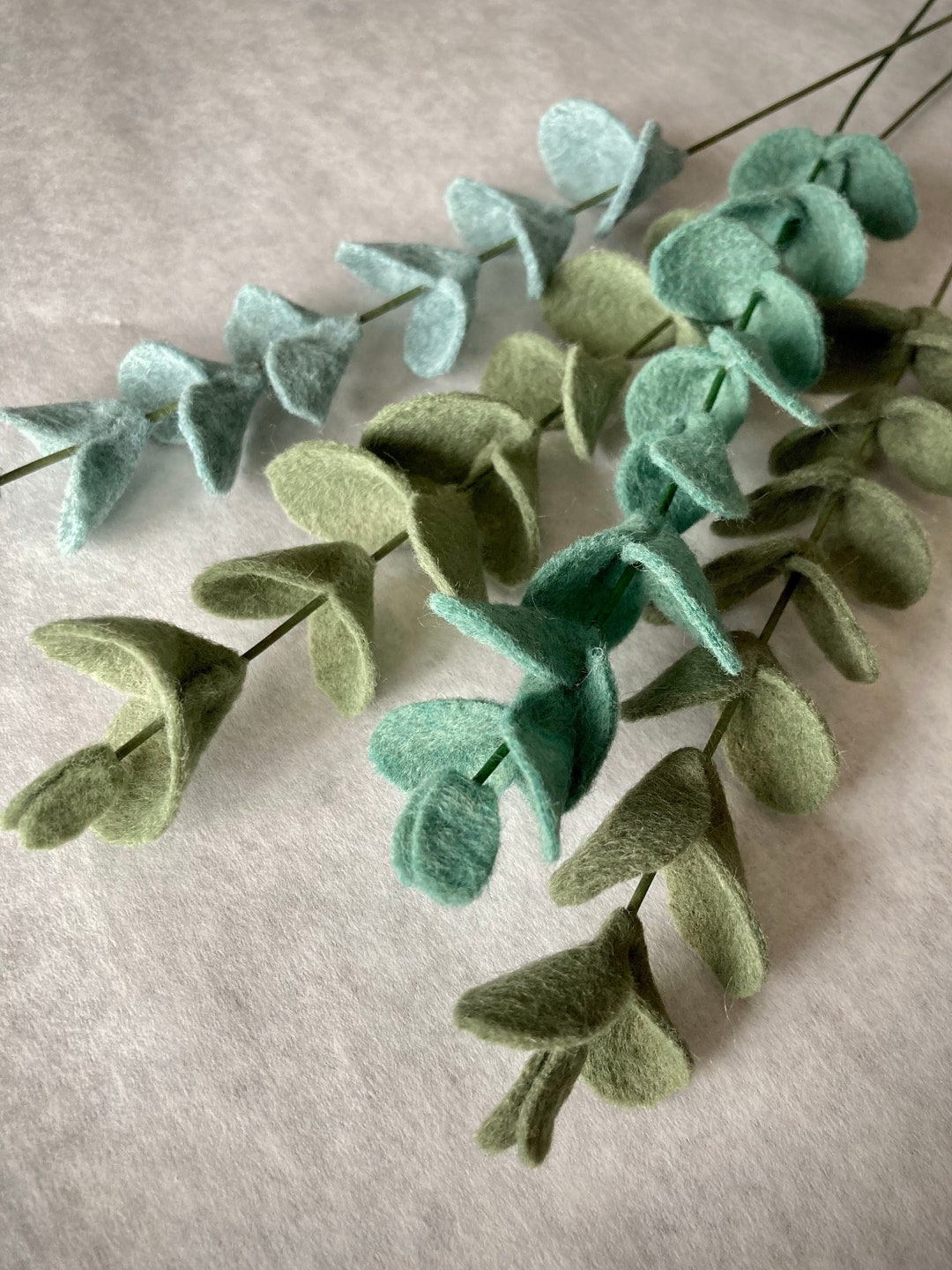 Felt Eucalyptus Stem: Wool Blend Bouquet Filler, Artificial Greenery - Etsy