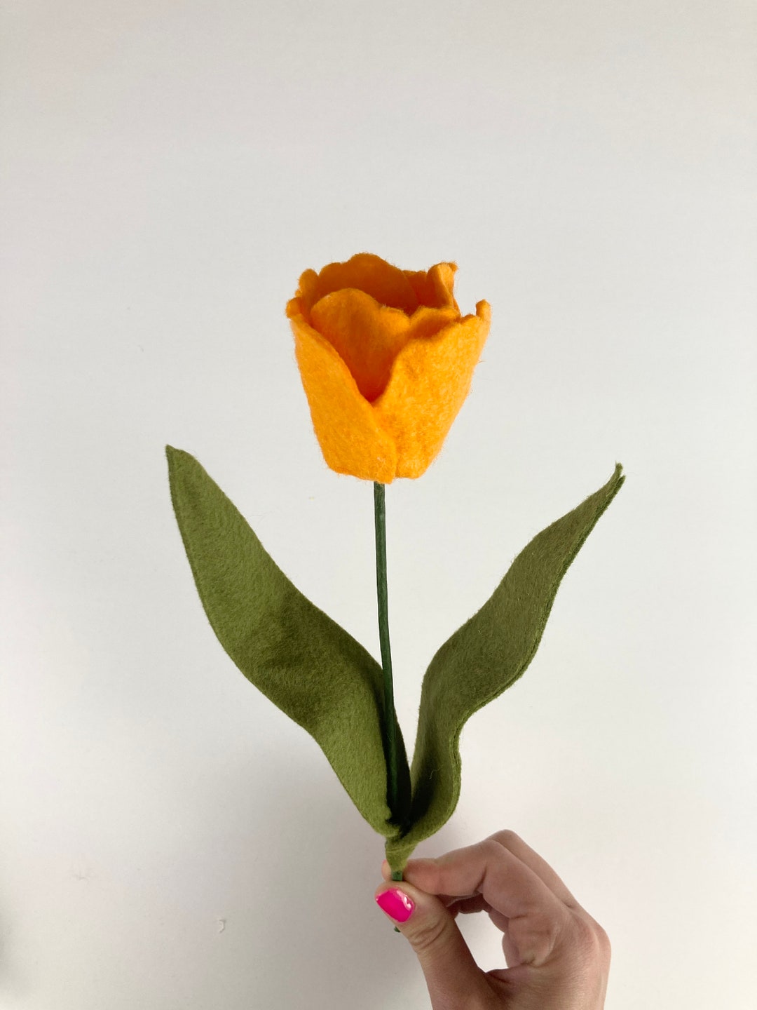 Felt Tulip Stem, Felt Flowers, Felt Tulip Bouquet, Custom Color, Build ...