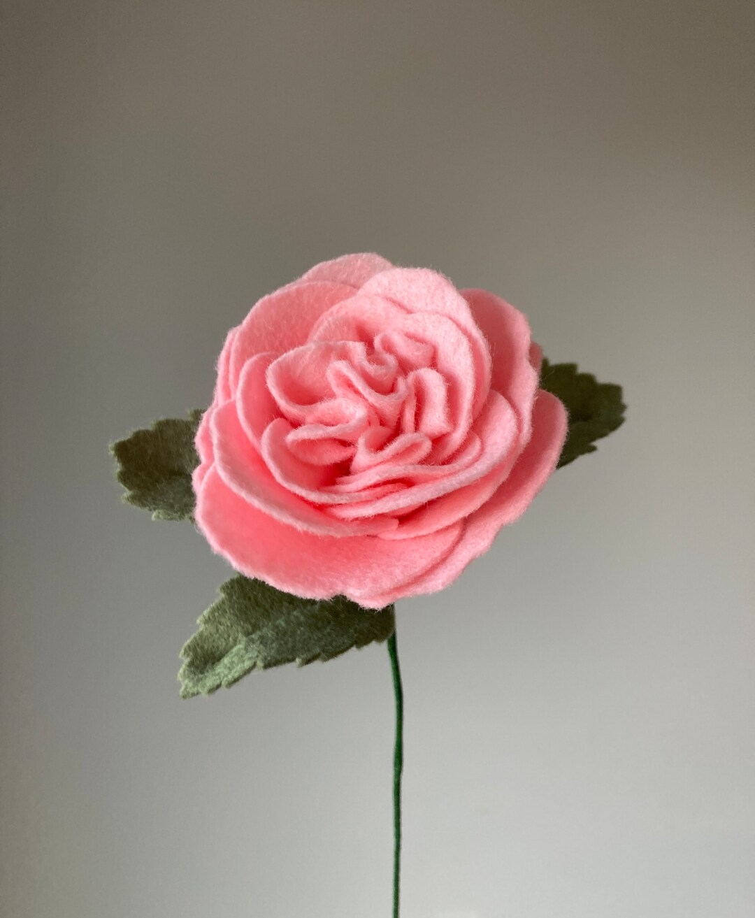 Felt Open English Rose Stem Felt Flowers Felt Rose Bouquet - Etsy