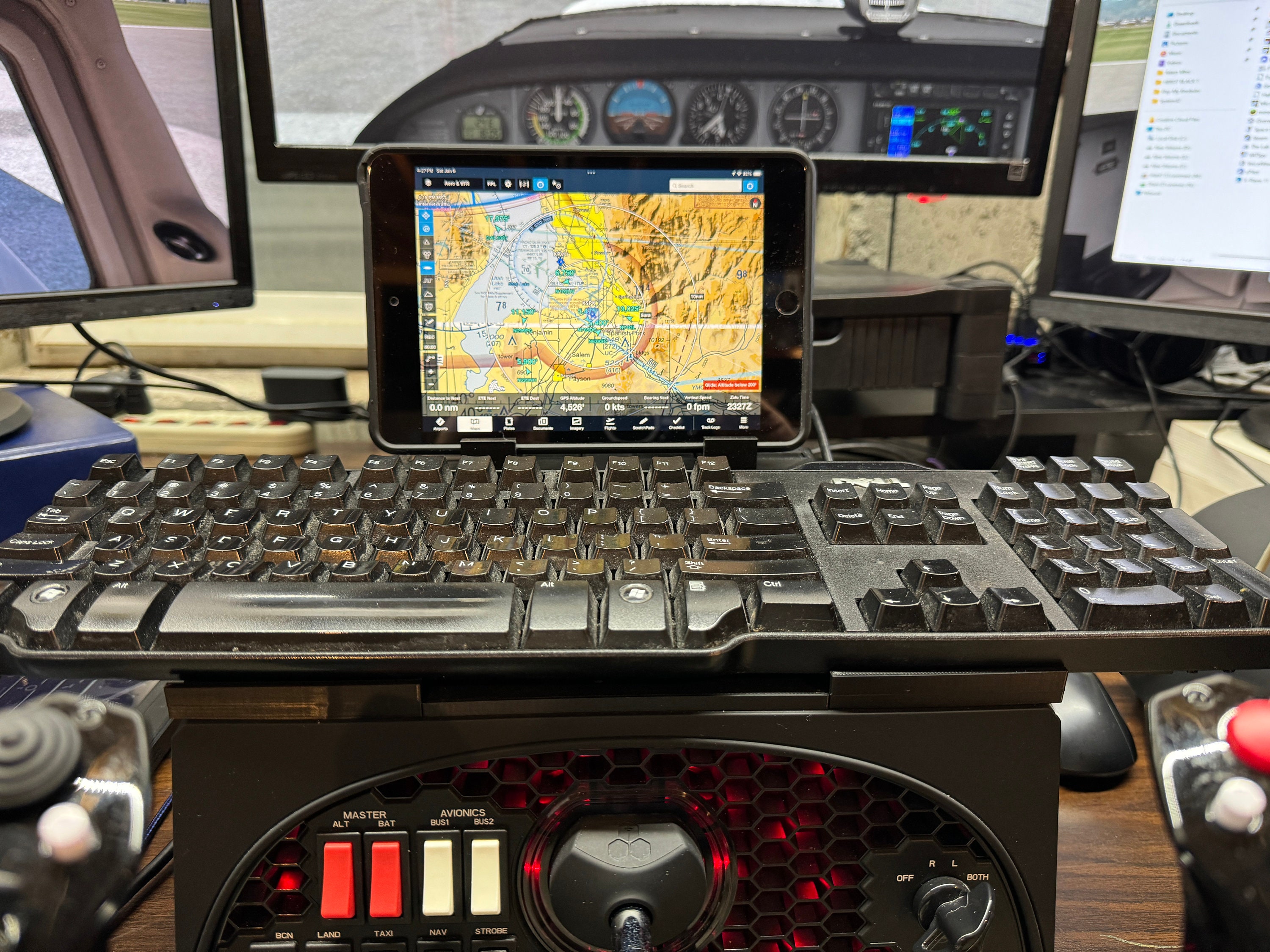 Keyboard and Display Mount for Honeycomb Alpha Yoke & Bravo Throttle Quadrant Fits Most Phones ...