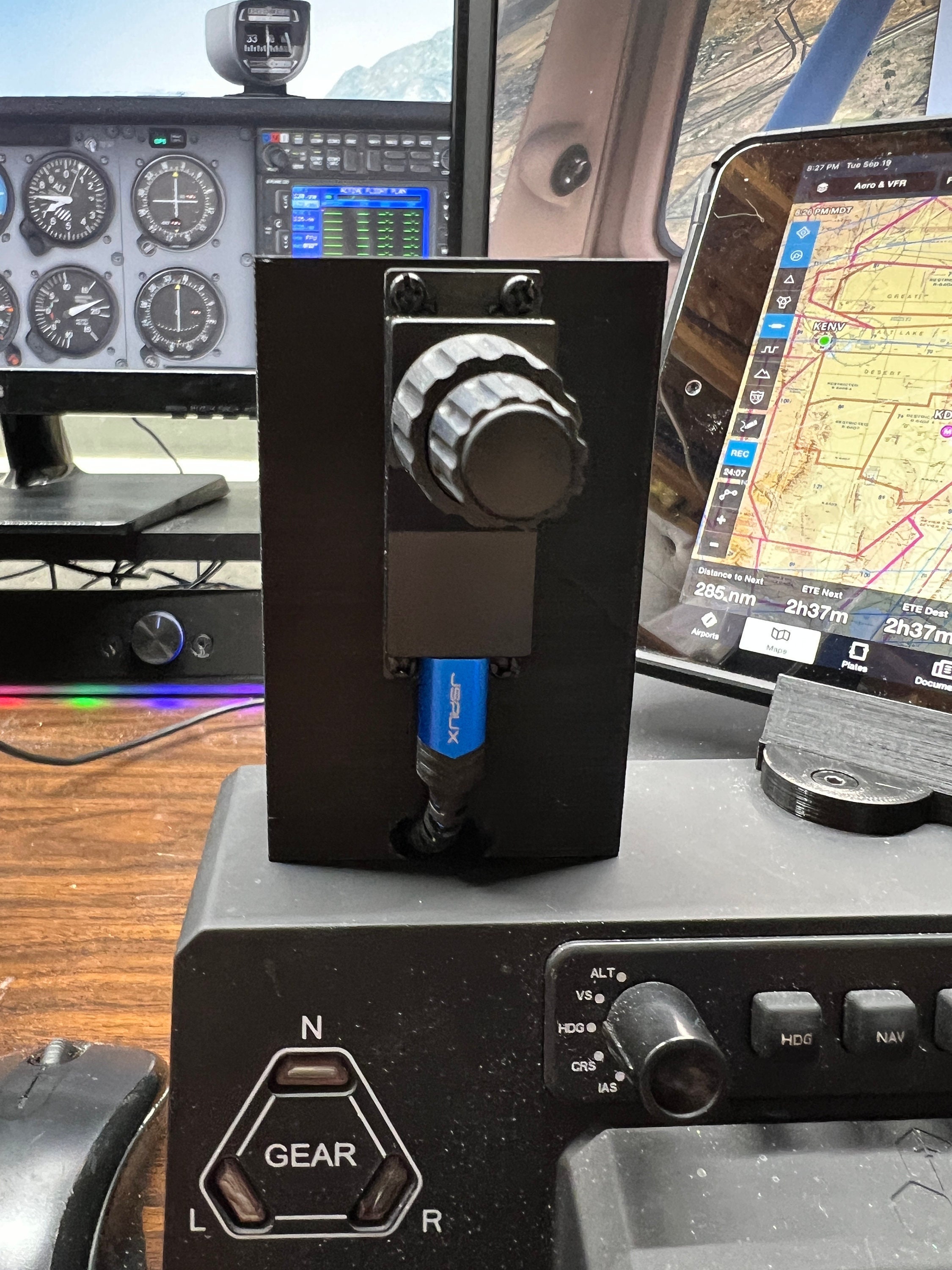 Knobster Mount Designed for Honeycomb Alpha Yoke and Bravo Throttle ...