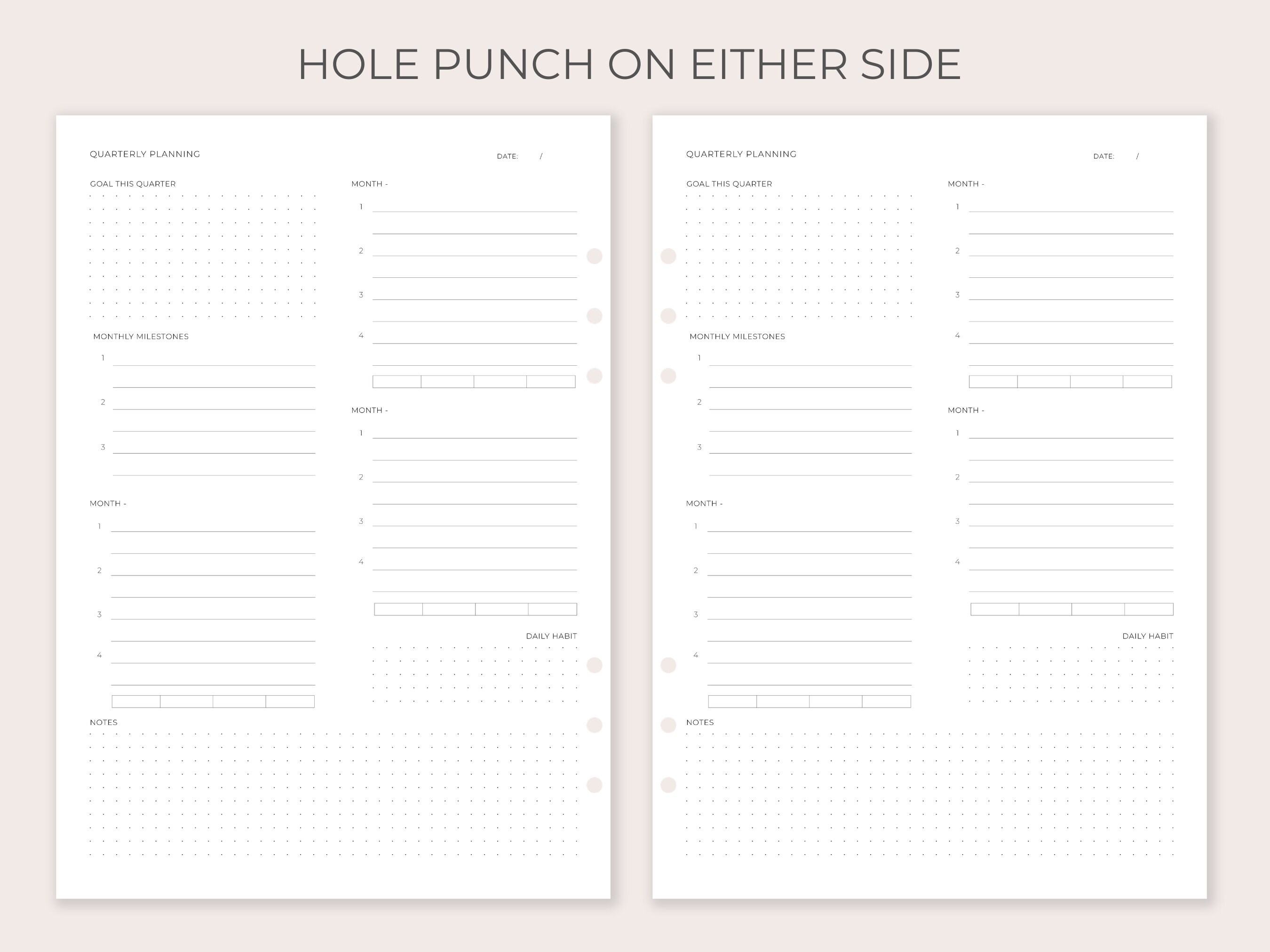 Quarterly Planner Printable. A4A5 Letter Half Letter. - Etsy