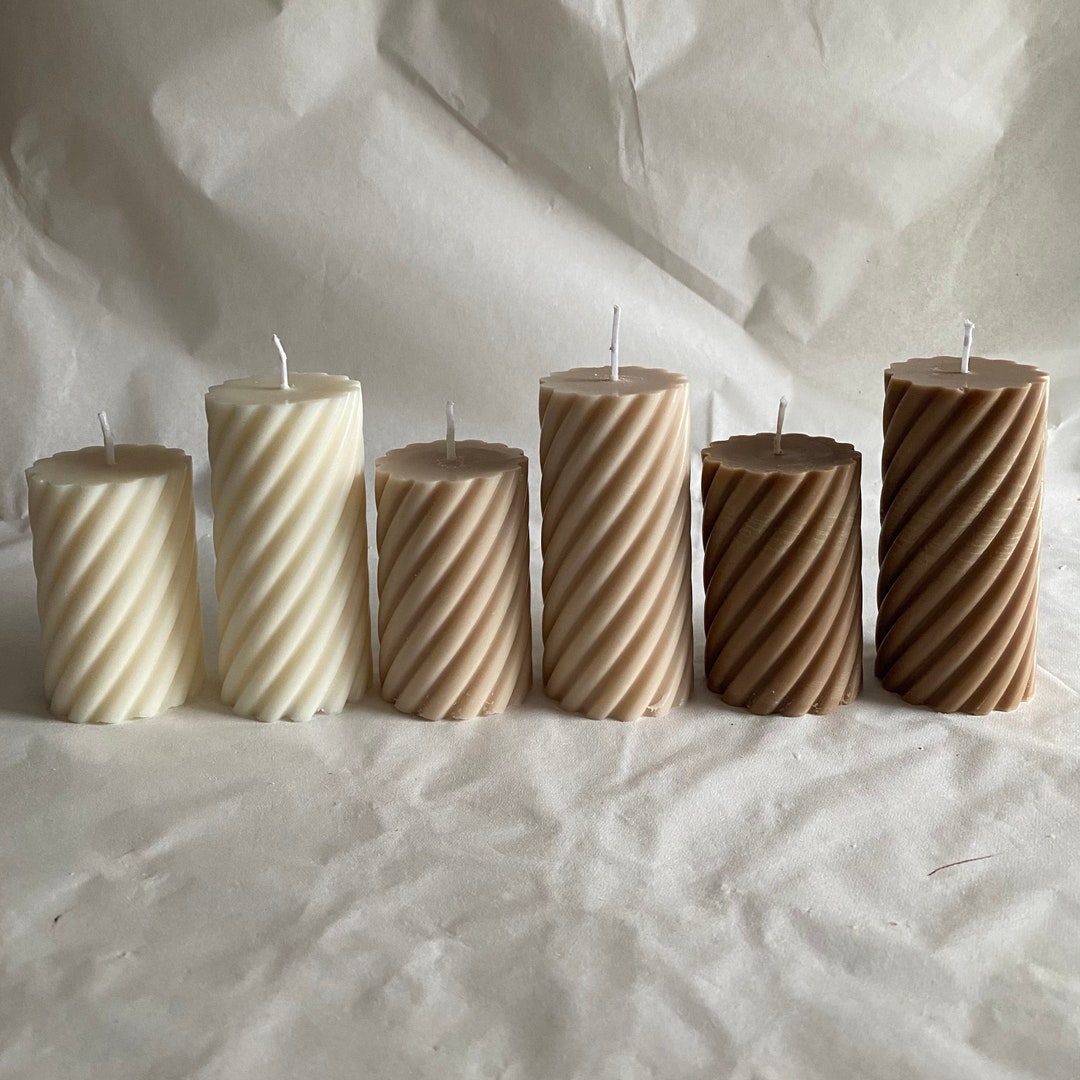Swirl Candle I Swirl Candle I Pillar Candle I Candle Set I Gift I ...