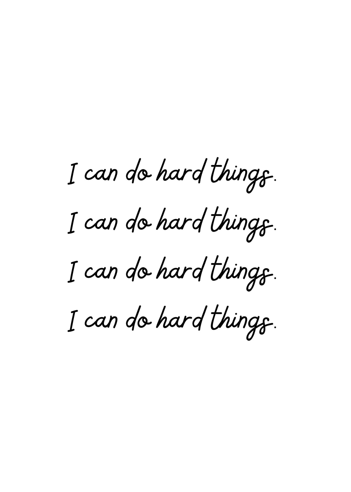 I Can Do Hard Things Affirmation Printable - Black & White - Etsy
