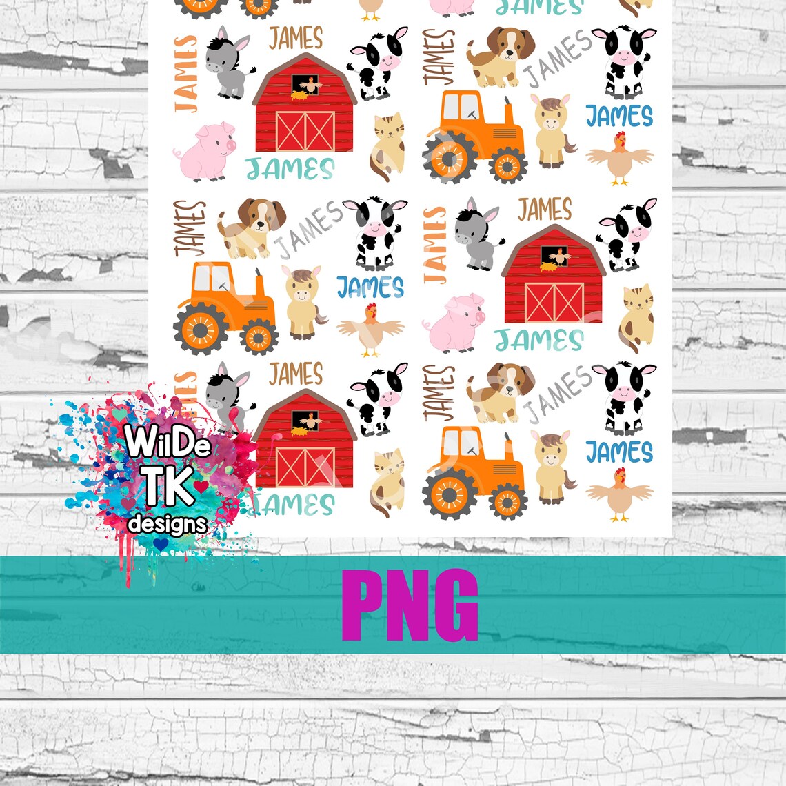 Farm Blanket Template, Farm Animals, Name Blanket, Baby Blanket Png - Etsy