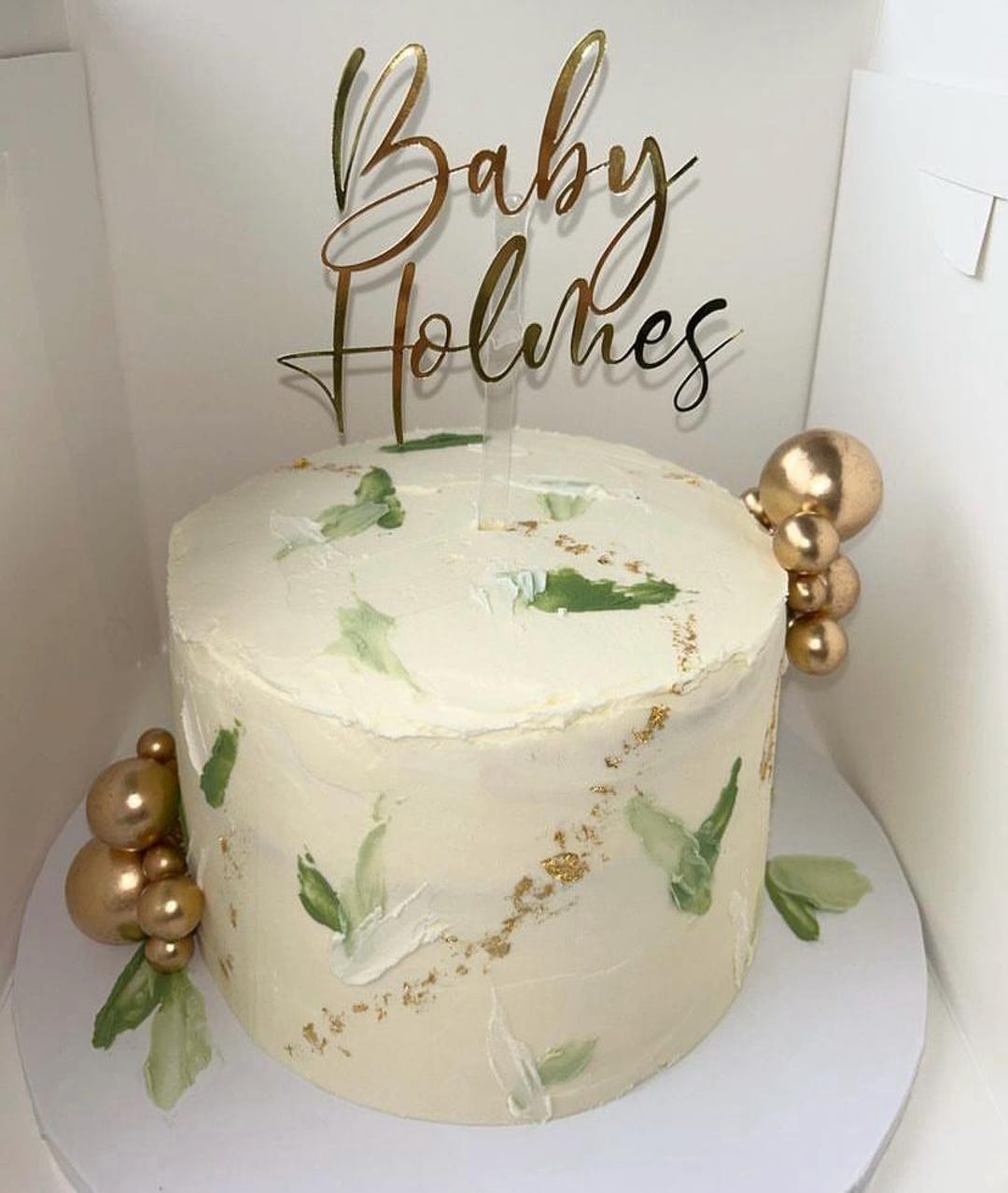 Personalised Baby Shower Cake Topper, Personalised Cake Topper, Mirror ...