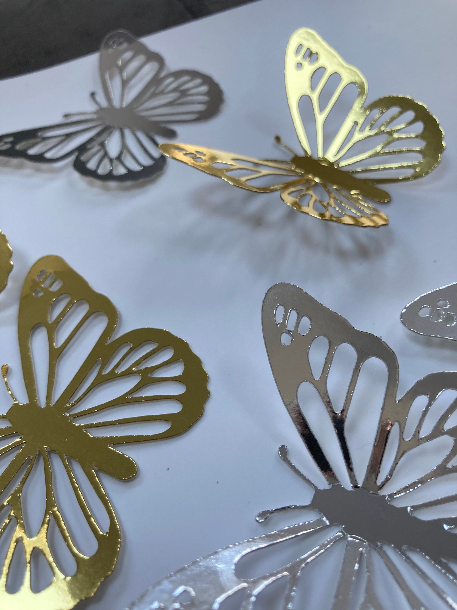 Butterfly Cake Toppers, Mirror Card Cupcake Decorations (x6) - Etsy