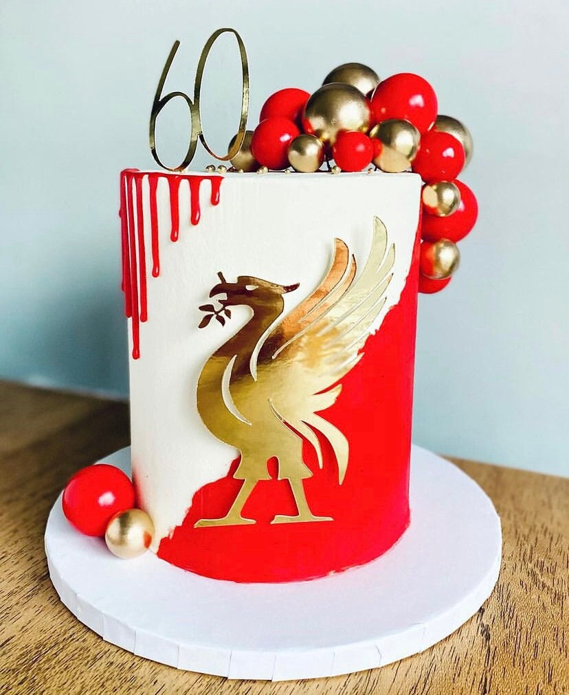 Liverbird Cake Charm and Age, Gold Mirror Age and Liverbird Topper ...