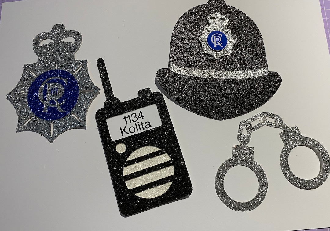 Police Cake Topper Set, Police Cake Toppers, Police Toppers, Cake ...