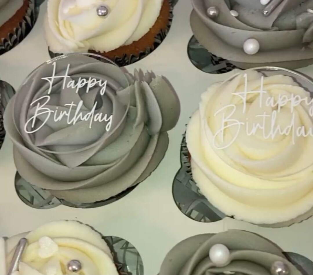 Cake Disc Cupcake Topper - Acrylic Cake Topper, Acrylic Cake Topper ...