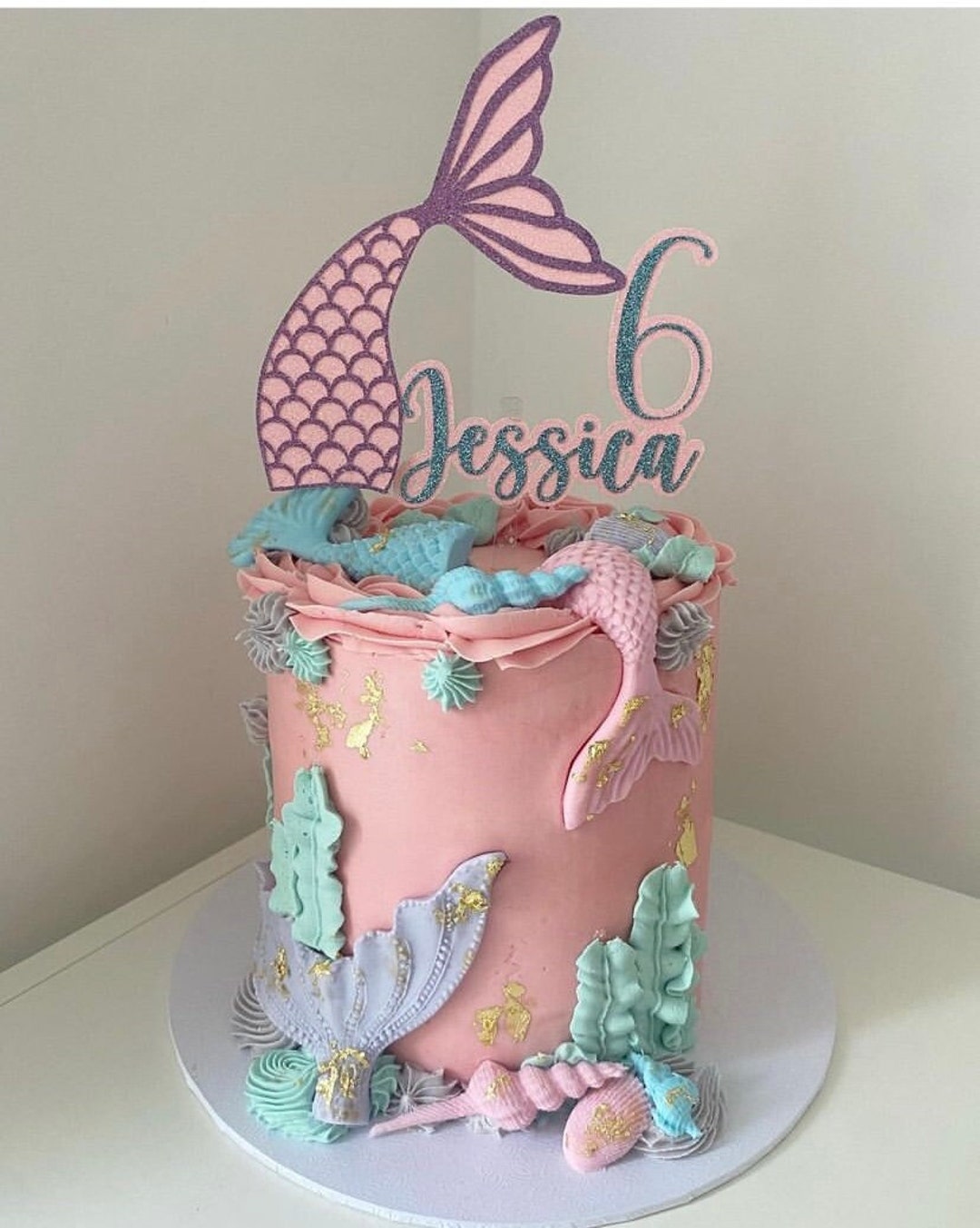 Mermaid Cake Topper Mermaids Tail Cake Topper Personalised - Etsy
