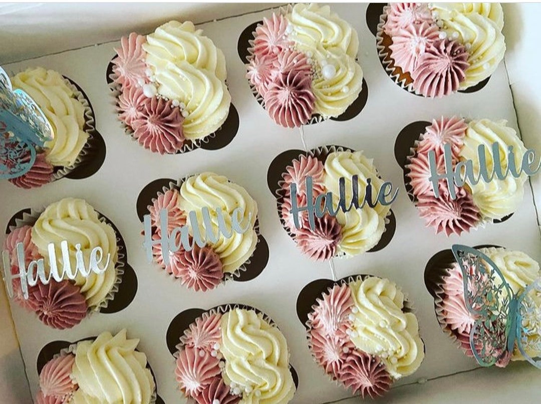 Personalised Cupcake Toppers - Customised - Etsy UK