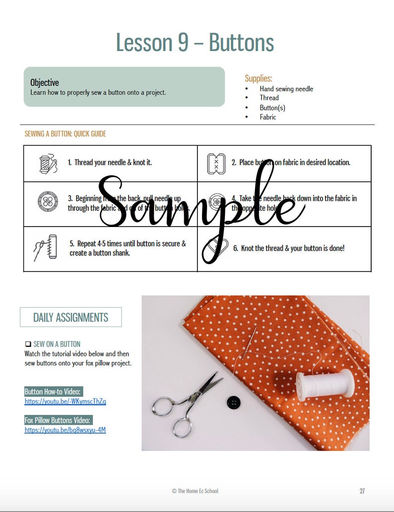 Kid's Sewing Class | DIGITAL BOOK and PATTERNS | Sewing Machine Video ...