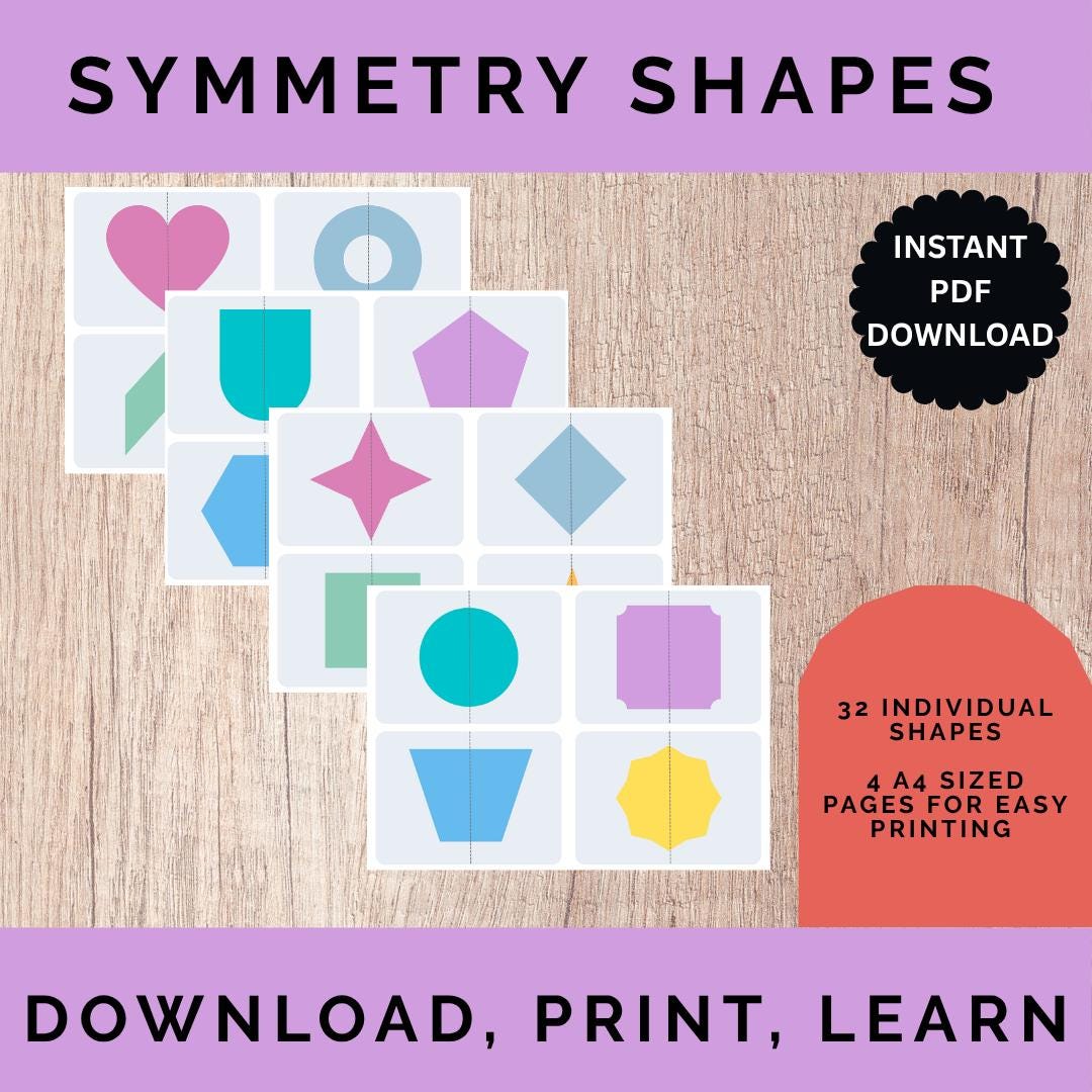 Matching Symmetry Shapes Activity, Early Maths Activity for Children - Etsy
