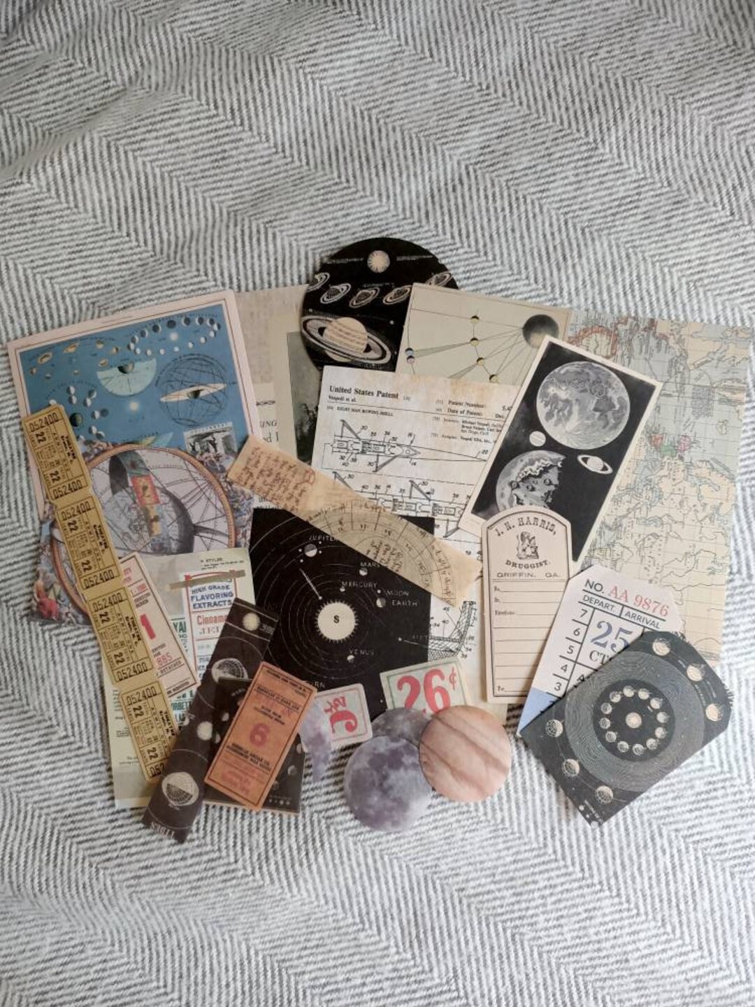 Celestial Ephemera Sheets and Stickers for Scrapbook and - Etsy