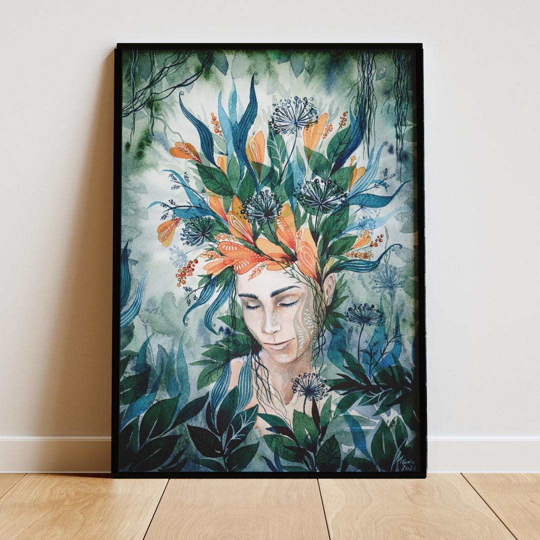 GREEN DREAMING - Limited Edition Art Print, Mother Earth Image as ...
