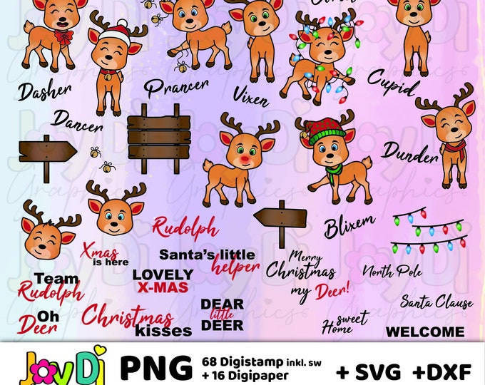 Reindeer Dxf, Svg, Png - Etsy