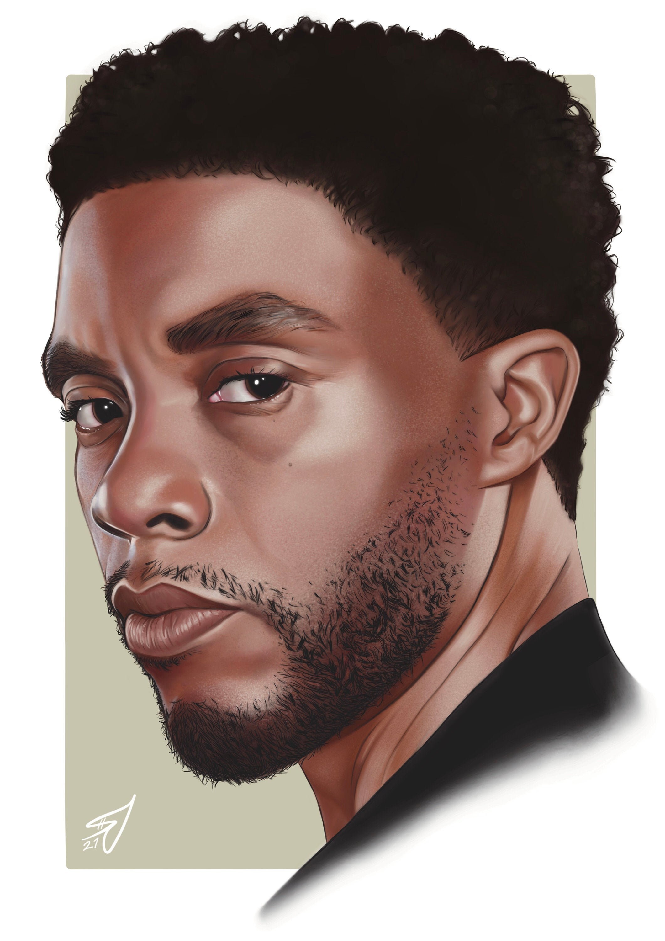 Chadwick Boseman - Digital Portrait / Print - Etsy UK