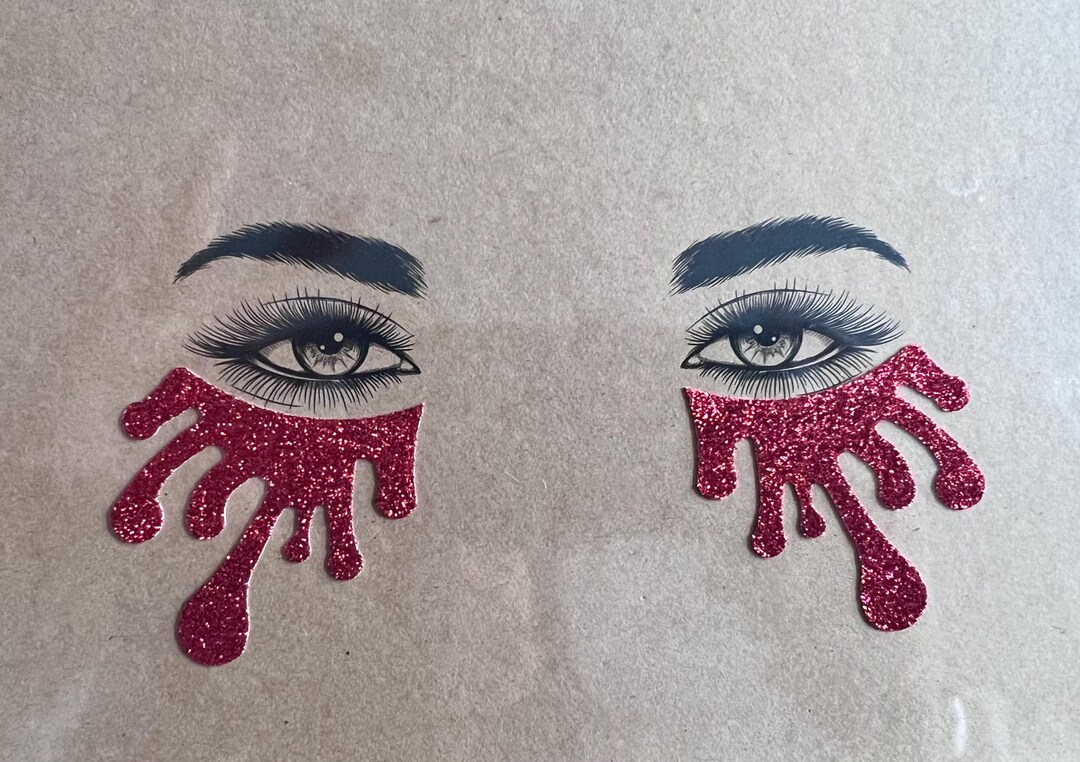 Cry Blood - Halloween Sticker, Fancy Face Gems Tattoo Bindi Festival ...