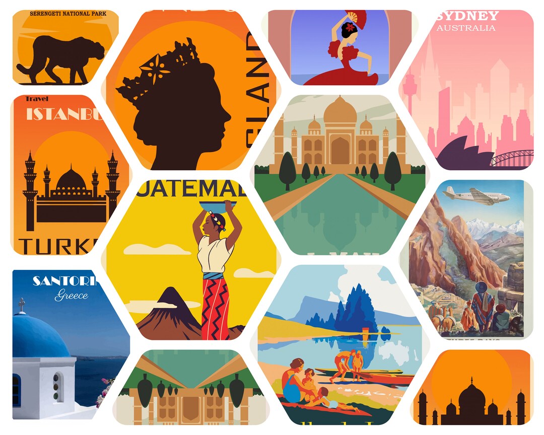 40 Vintage Travel Posters Bundle 40 Posters Digital - Etsy