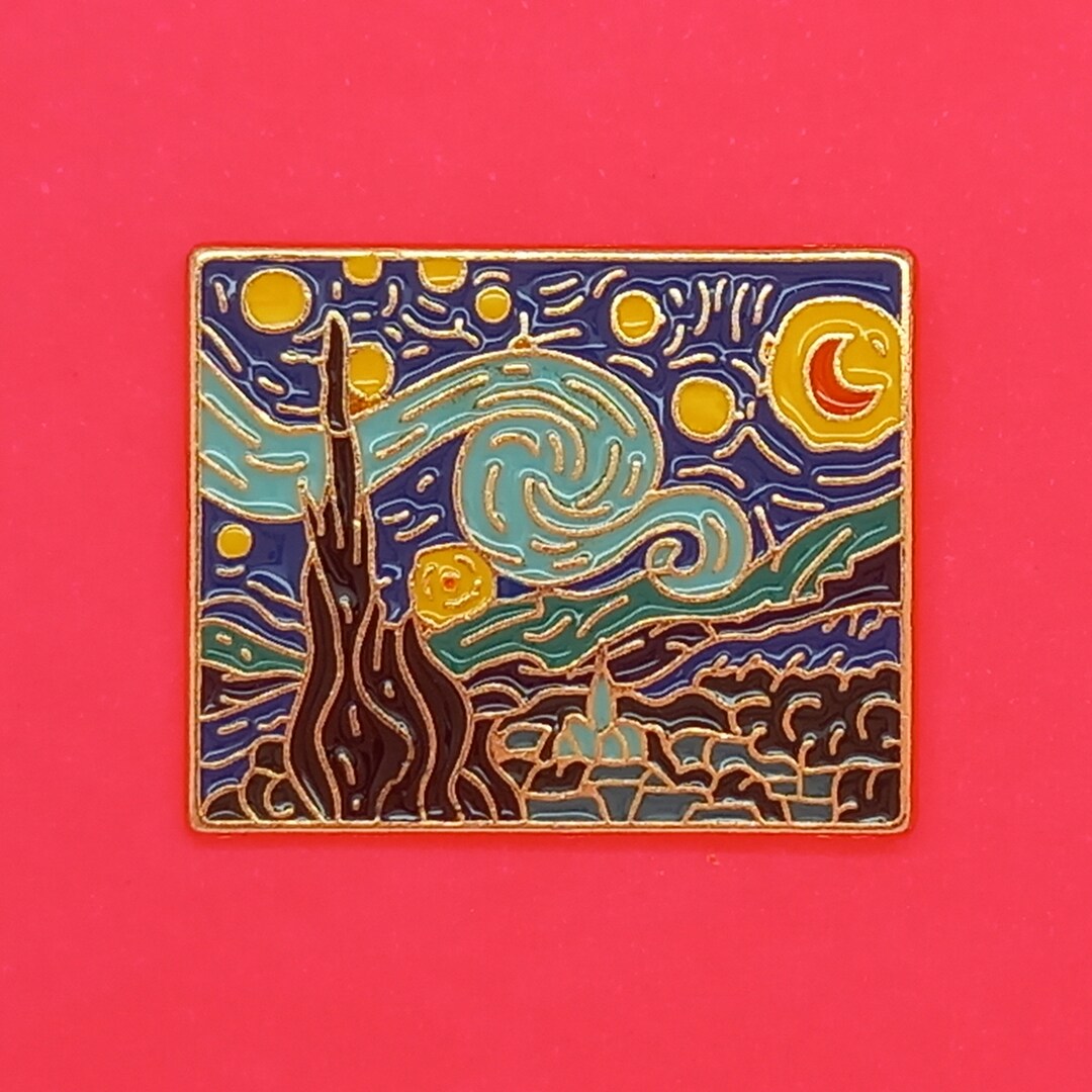 Van Gogh Starry Night Pin Beautiful Pin Arty Pin Quirky - Etsy Australia