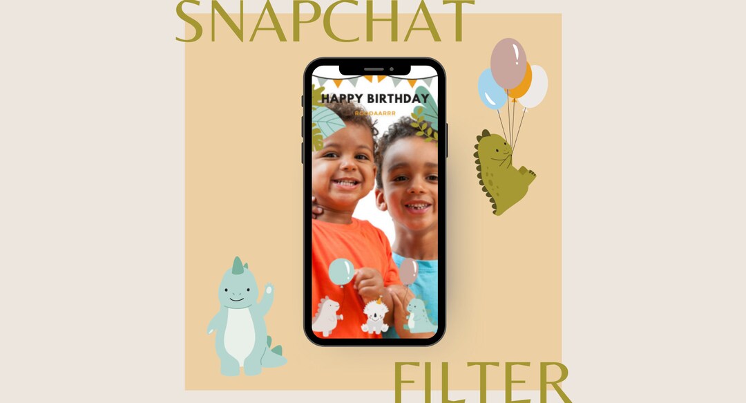 Dinosaur Snapchat Birthday Filter Party - Etsy