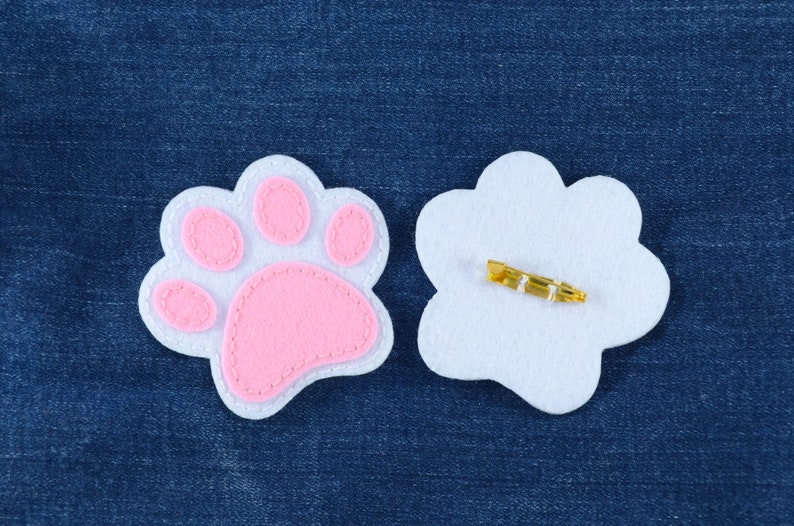 Cat Paw Felt Brooch, Cat Paw Pin, Kawaii Cat Paw Brooch, Cute Pin, Gift ...