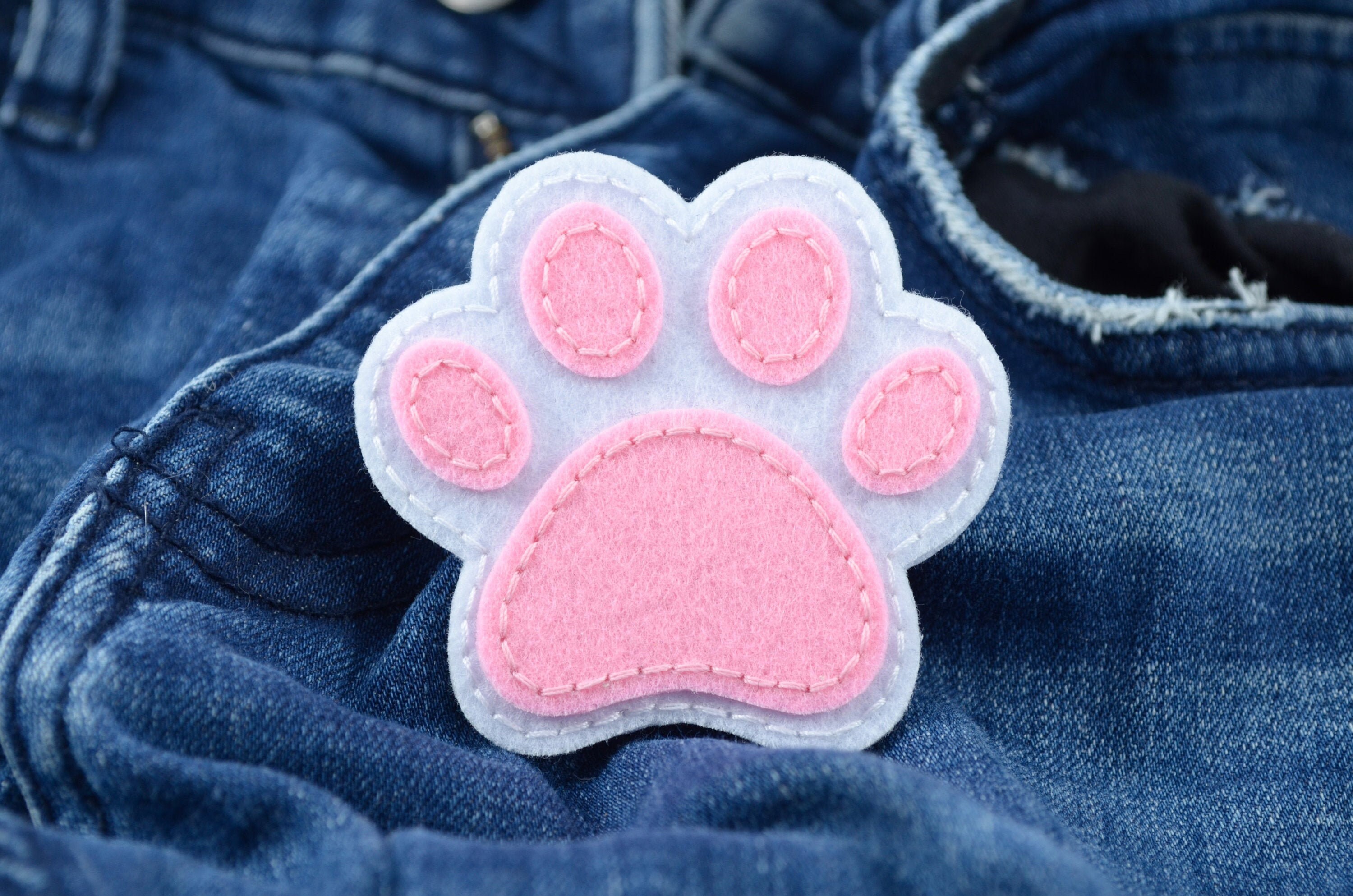 Cat Paw Felt Brooch, Cat Paw Pin, Kawaii Cat Paw Brooch, Cute Pin, Gift ...