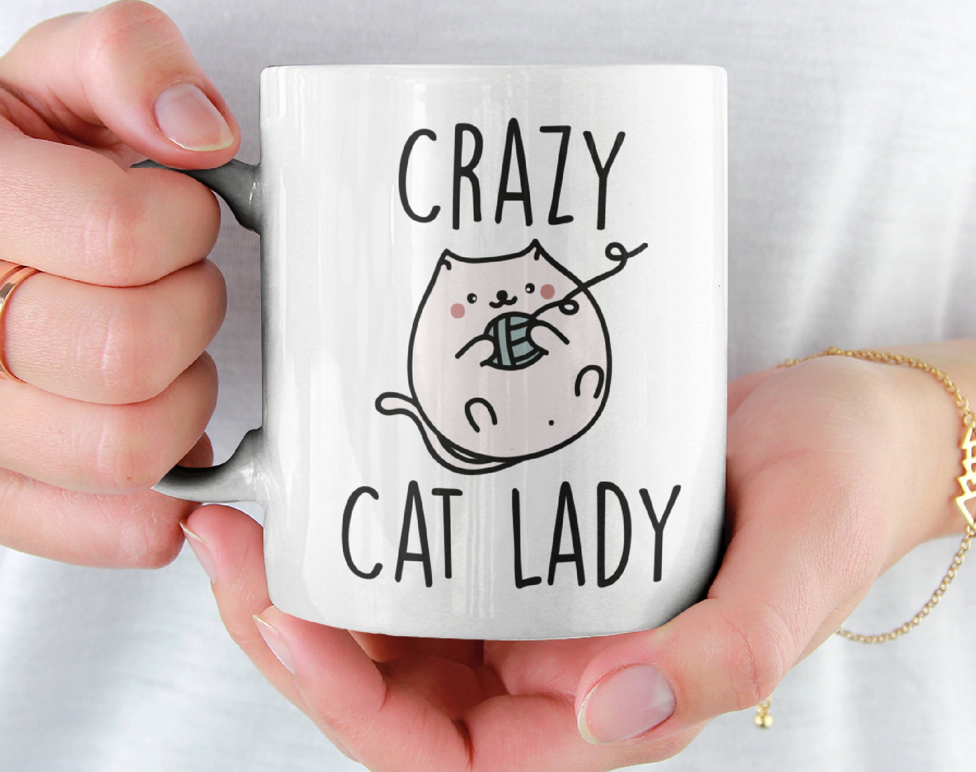 Crazy Cat Lady Ceramic Mug 11oz Cat Lover Gift for Her Funny Office Mug ...