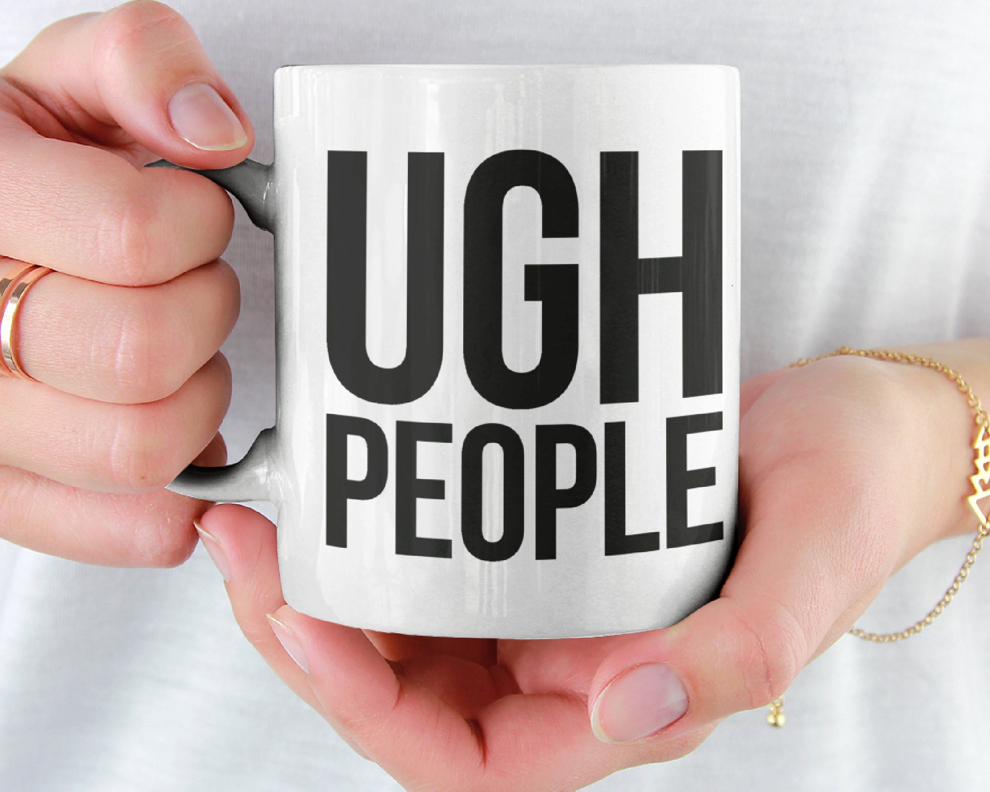 Ugh People Ceramic Mug 11oz Antisocial Introvert Funny Mug Funny Coffee ...