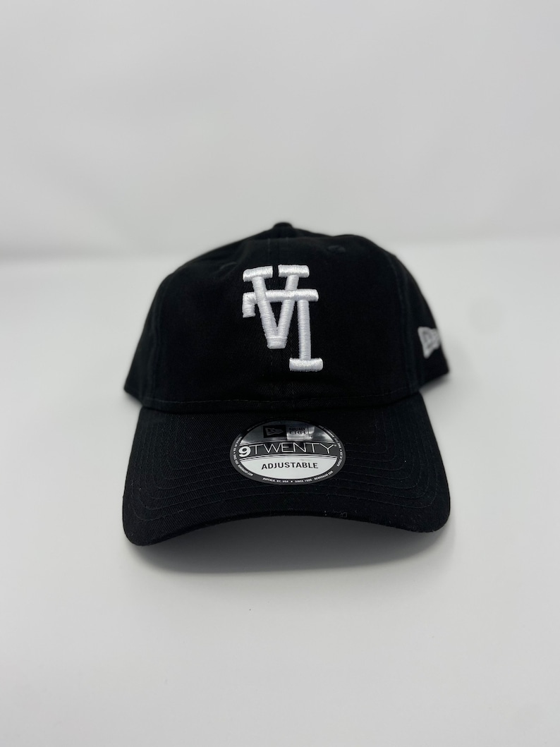 Upside Down "la" Dad Hat Black (white Thread) - Etsy