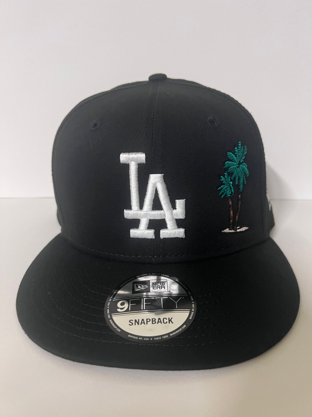 LA (palm Tree) Black (white Thread) - Etsy