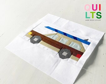 PDF Quilt Block Pattern Family Car With Sledge Christmas | Etsy