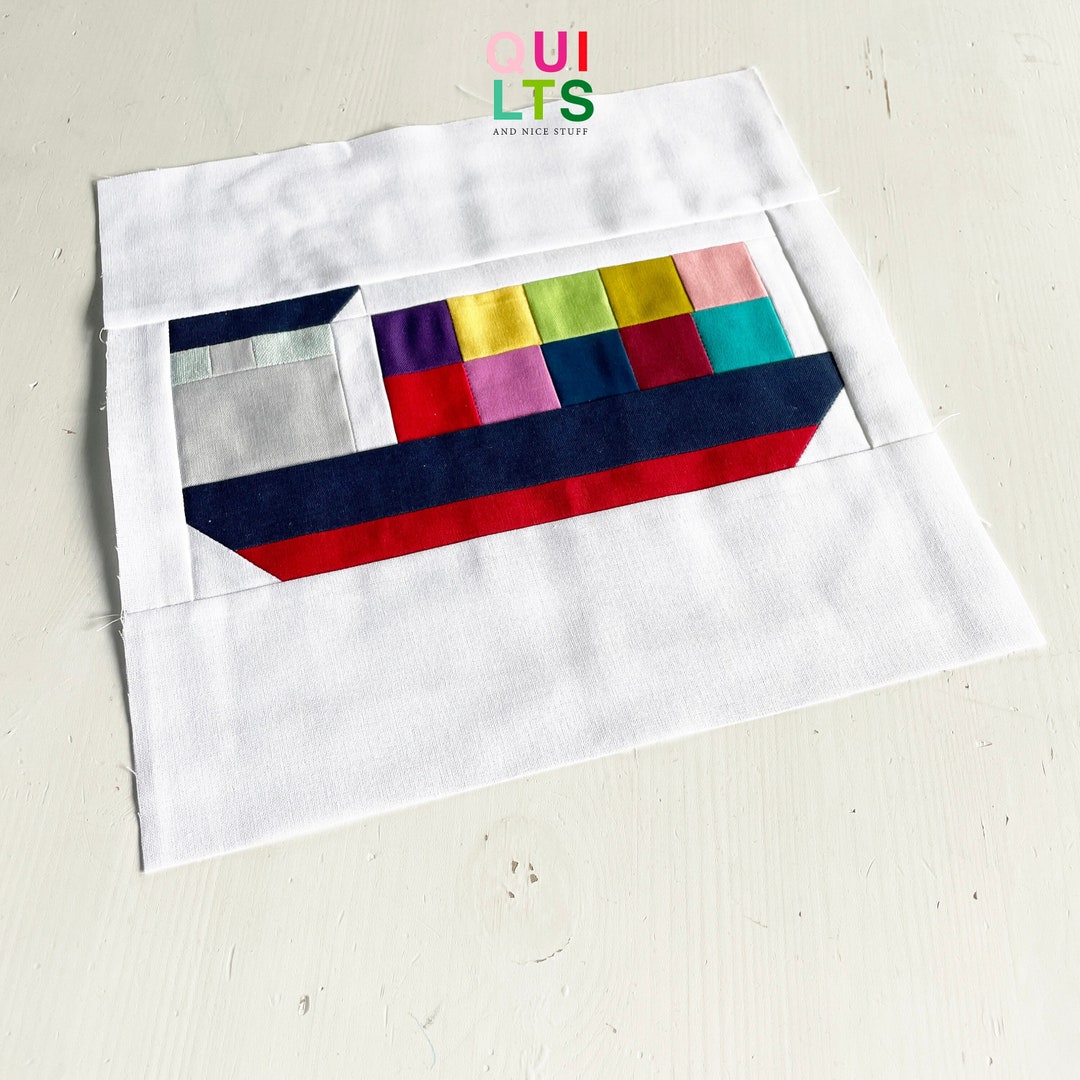 NEW! PDF Quilt Block Pattern – Container Ship – Vehicle Quilt - Etsy