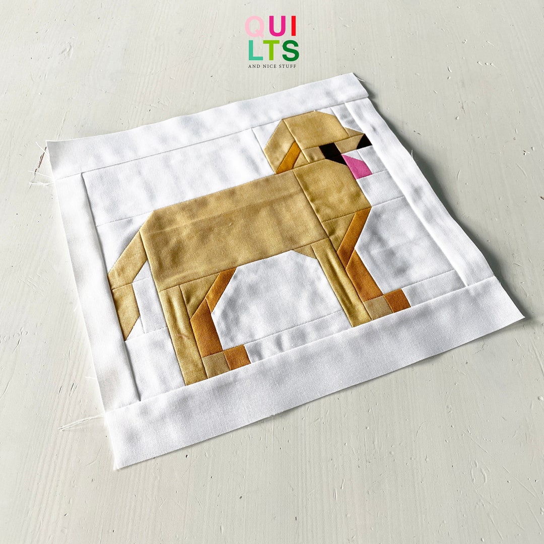 PDF Quilt Block Pattern – Dog Golden Retriever – Animal Quilt - Etsy
