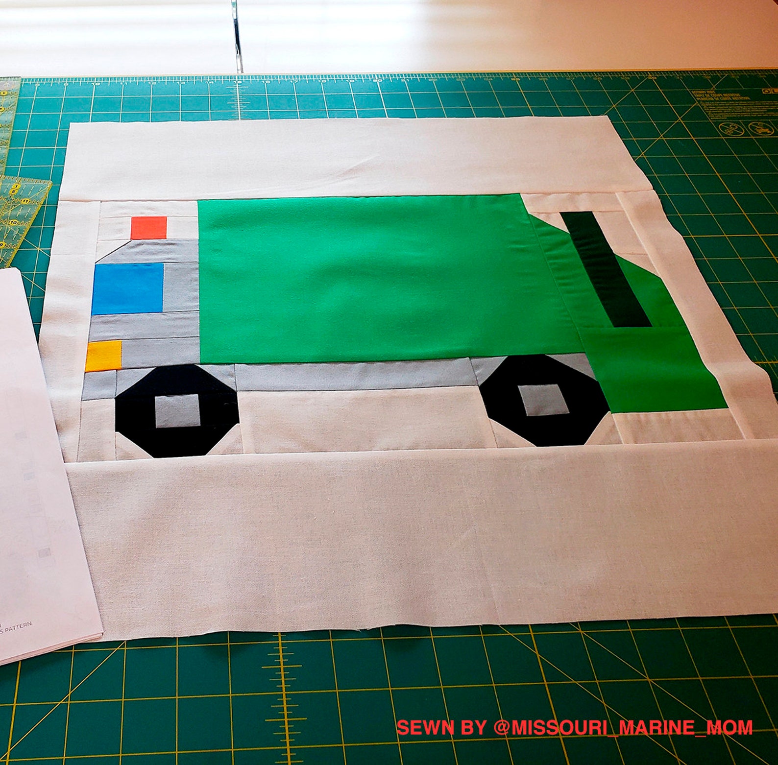 PDF Quilt Block Pattern Garbage Truck Vehicle Quilt | Etsy