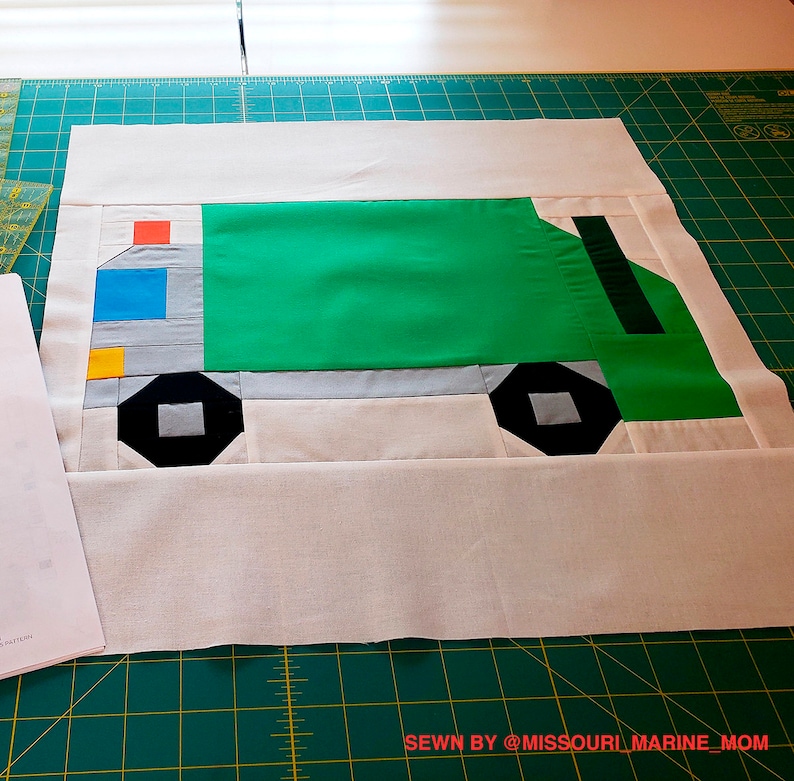 PDF Quilt Block Pattern – Garbage Truck – Vehicle Quilt Pattern - Etsy
