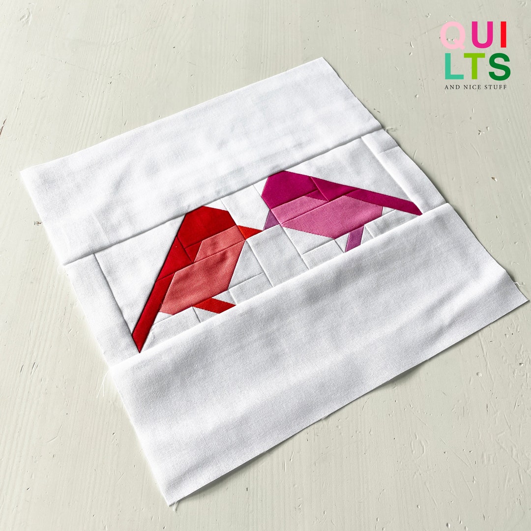 NEW PDF Quilt Block Pattern Love Birds Valentine Quilt Valentine's Day ...