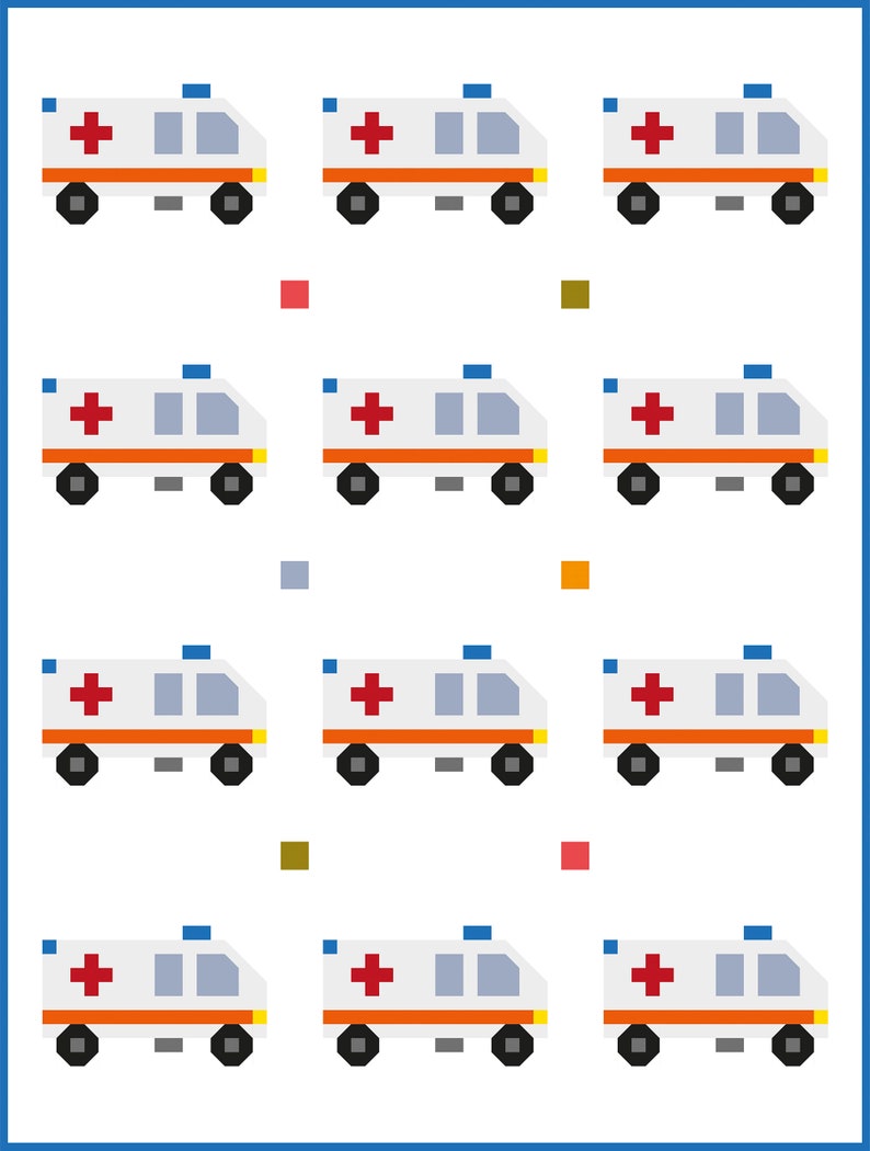 PDF Quilt Block Pattern – Ambulance – Vehicle Quilt - Etsy