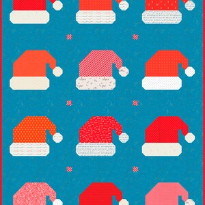 PDF Quilt Block Pattern – Santa Hat – Christmas Quilt – Christmas ...