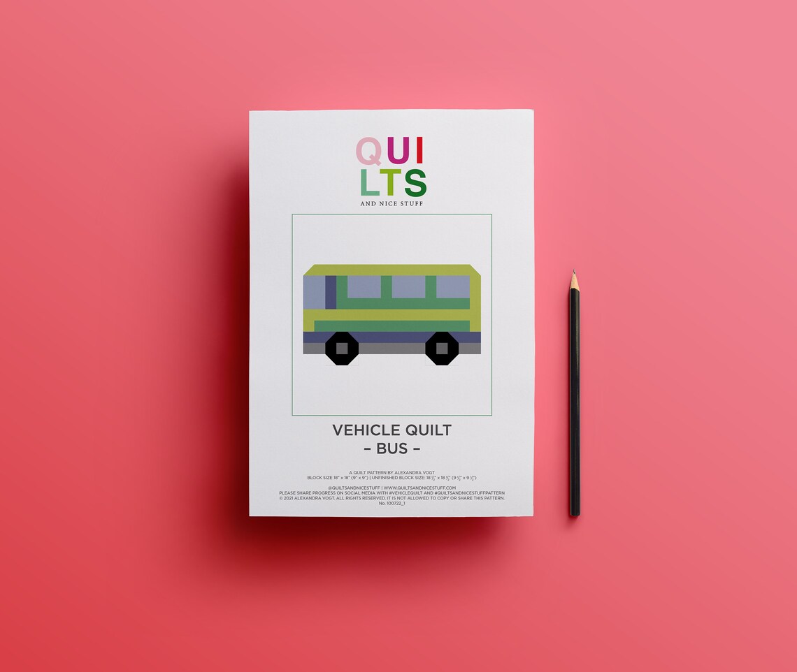 PDF Quilt Block Pattern Bus Vehicle Quilt | Etsy