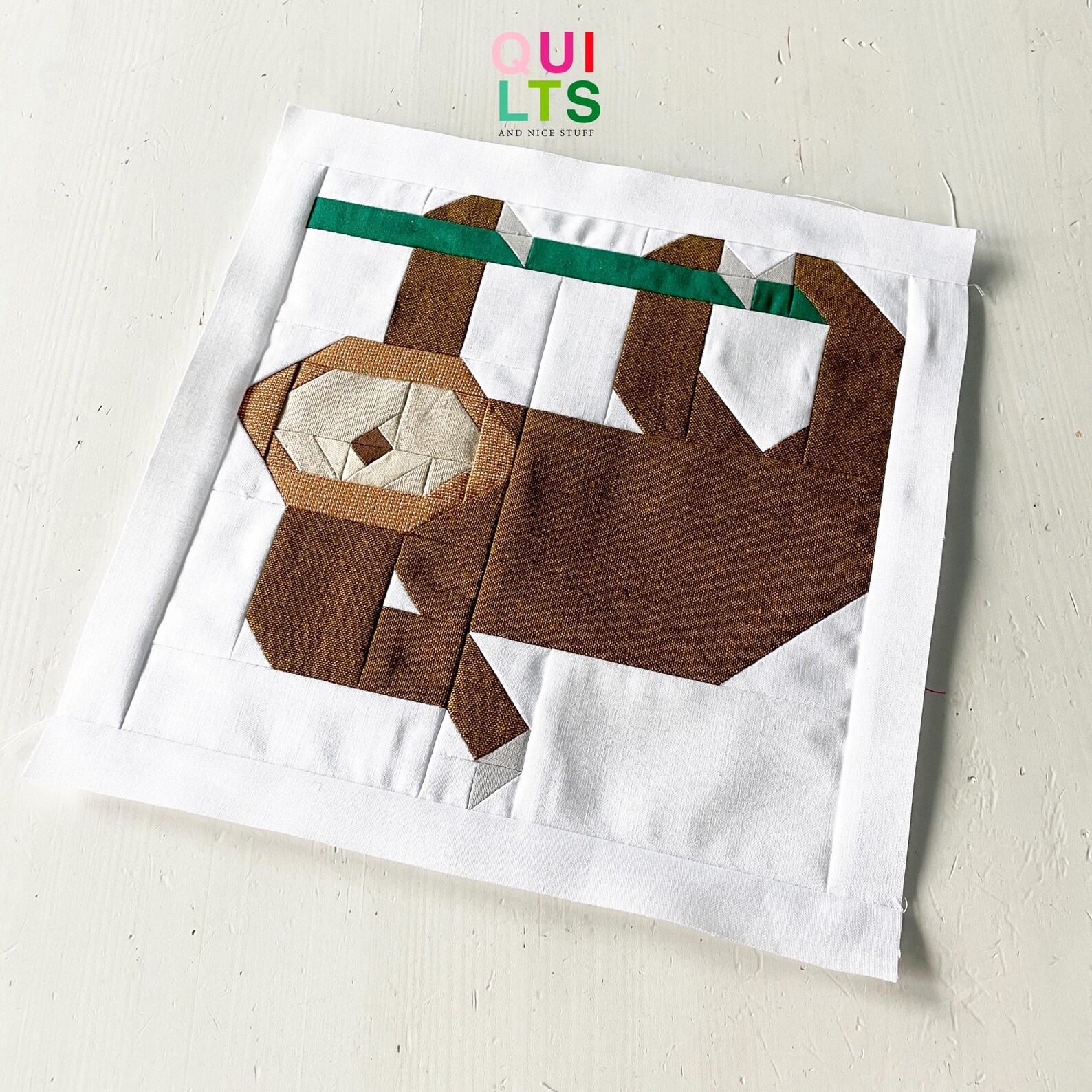 PDF Quilt Block Pattern – Sloth – Animal Quilt - Etsy