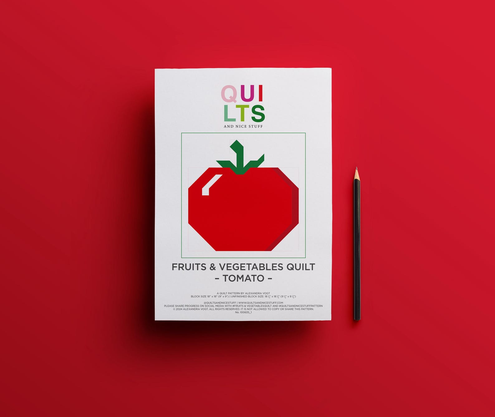 PDF Quilt Block Pattern – Tomato + Bonus Block: Shiny Tomato – Fruits ...