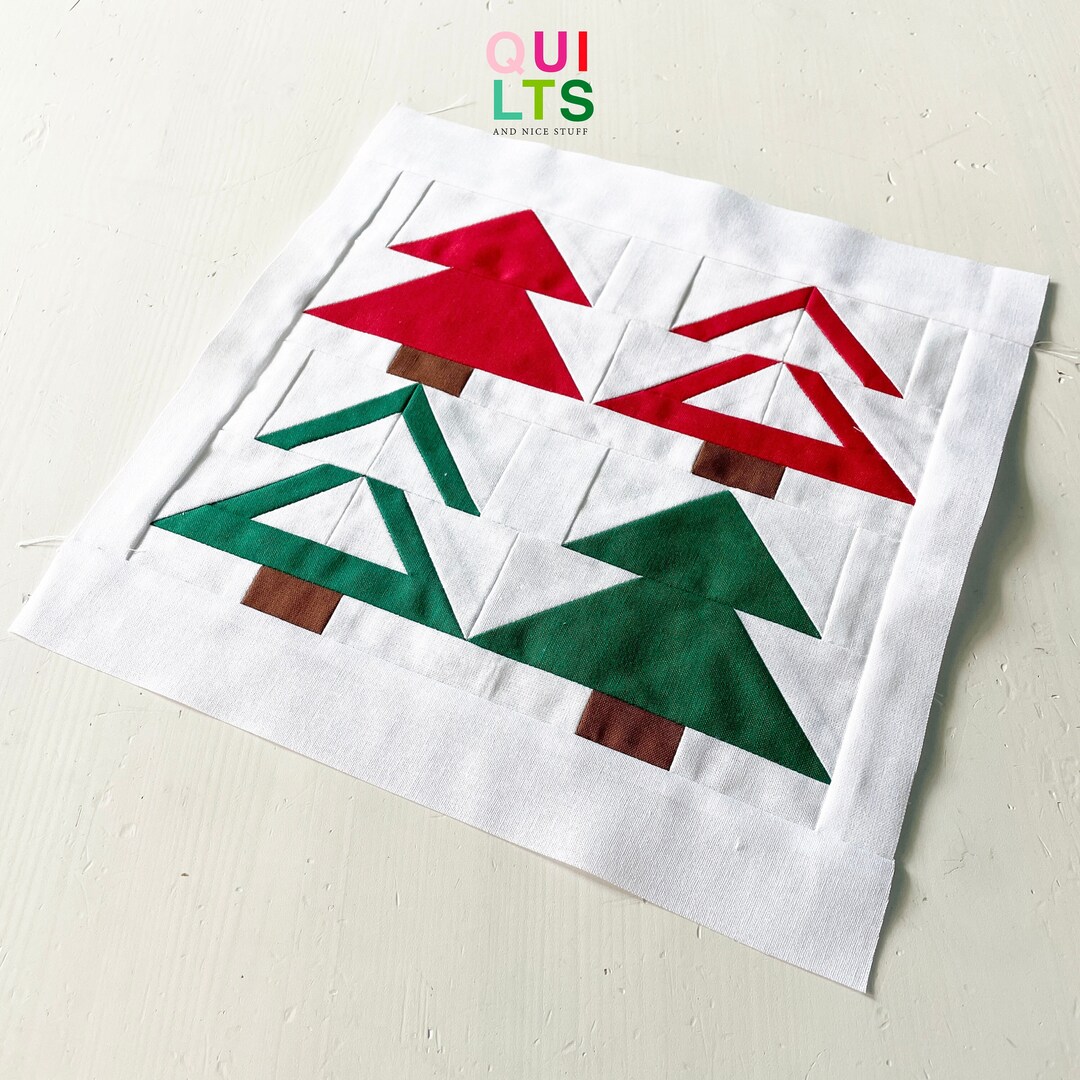 PDF Quilt Block Pattern – Tree 1x1 – Christmas Quilt – Christmas ...