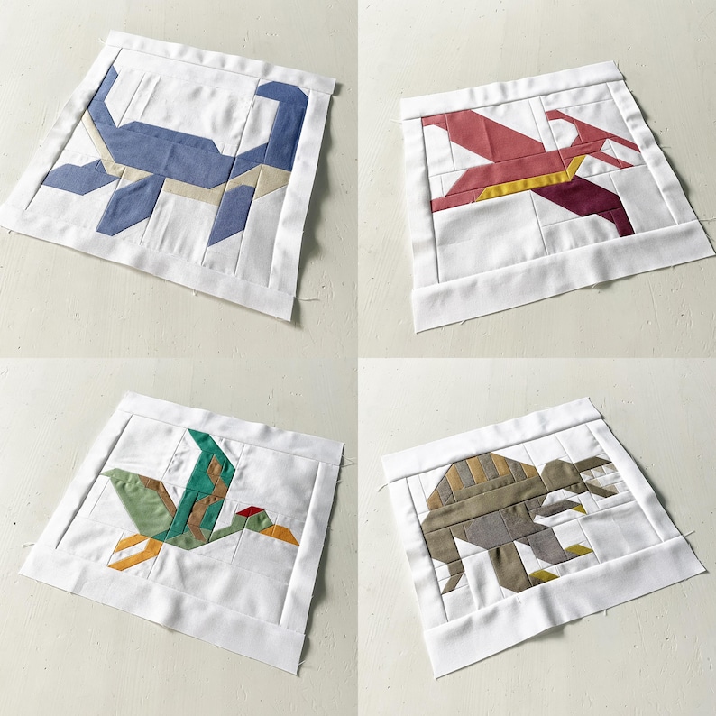 Dinosaur Quilt 16 Block Pattern Bundle – PDF Pattern - Etsy